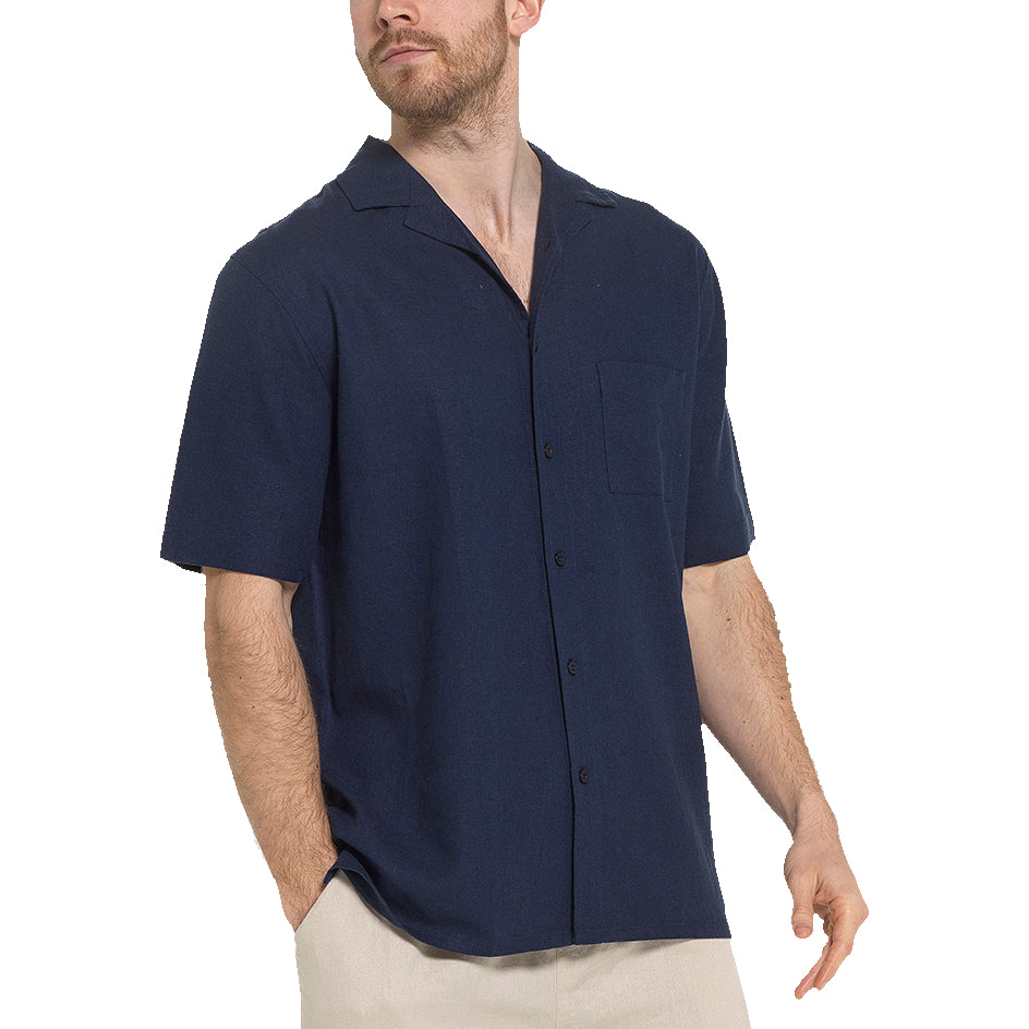 Indigo Roc Linen Blend Shirt | ButtonFresh.co.uk