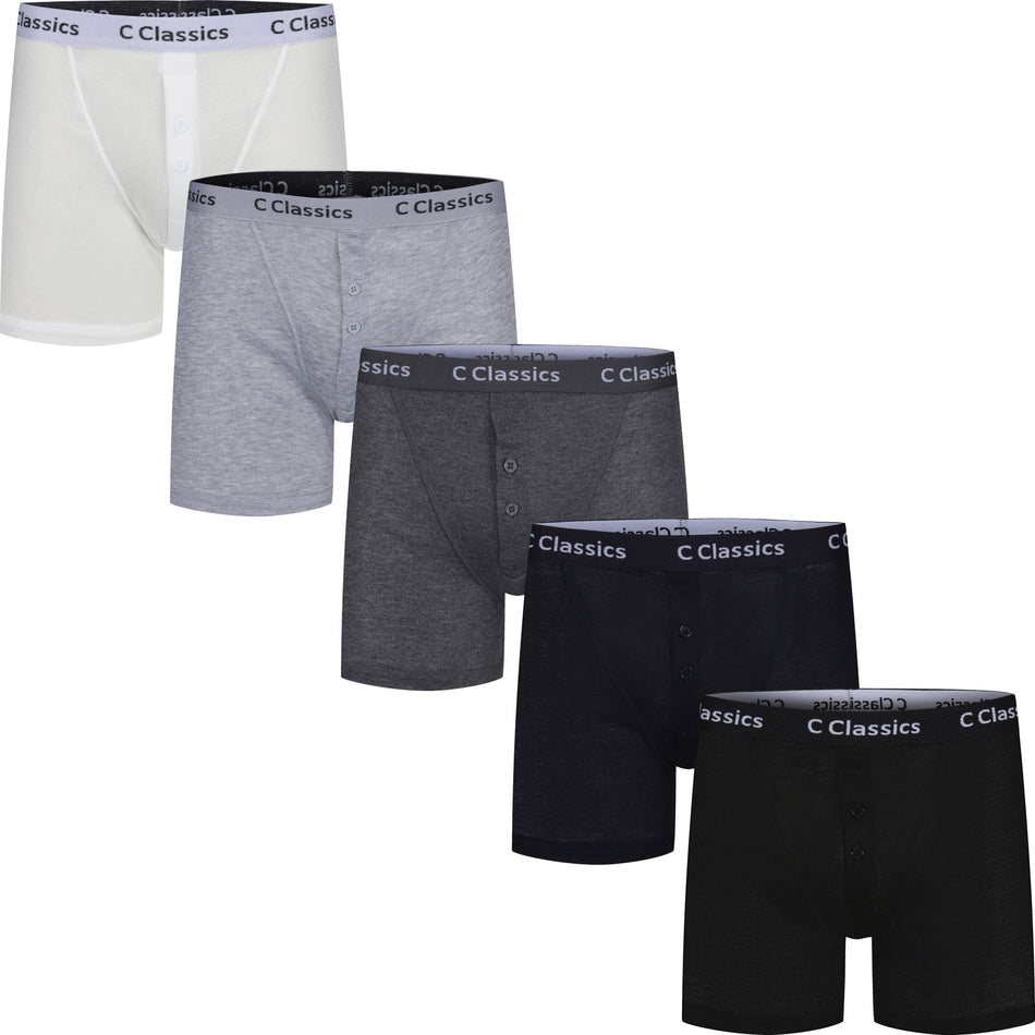 C Classics 3 Pack Button Fly Boxer Shorts | ButtonFresh.co.uk