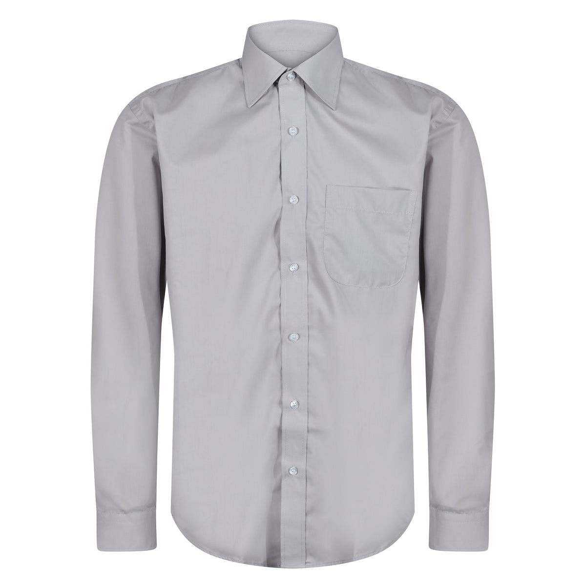 Kustom Kit Long Sleeve Button Up Poplin Shirt | ButtonFresh.co.uk