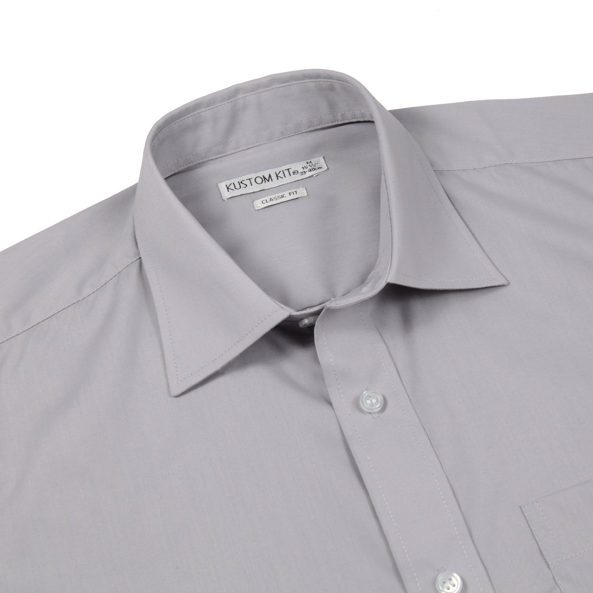 Kustom Kit Long Sleeve Button Up Poplin Shirt | ButtonFresh.co.uk